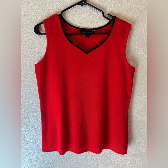 Ming Wang | Tops | Ming Wang Sz M Tank With Black Bordered Sweetheart ...